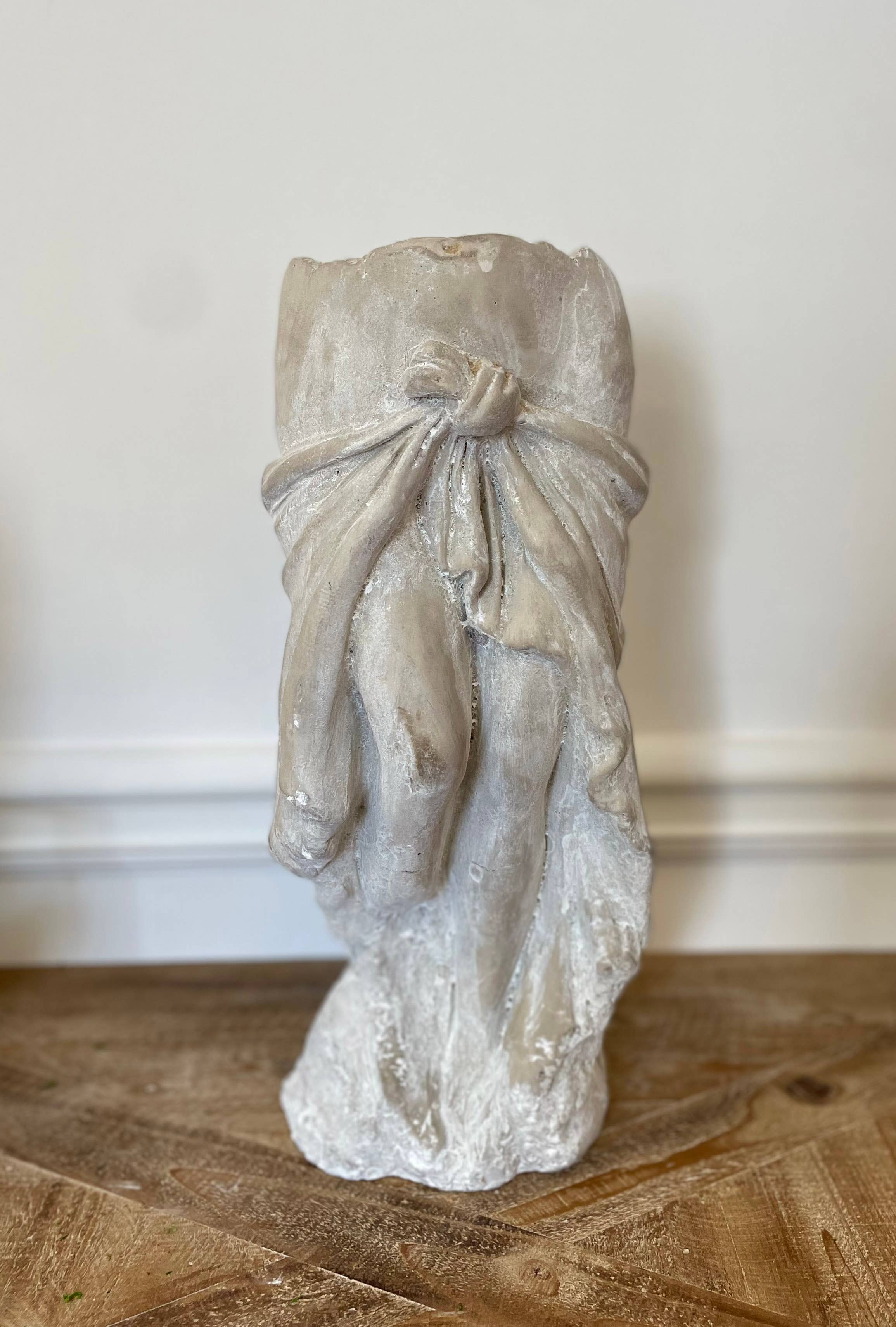 cement lady skirt planter statue | The Vintage Caliber